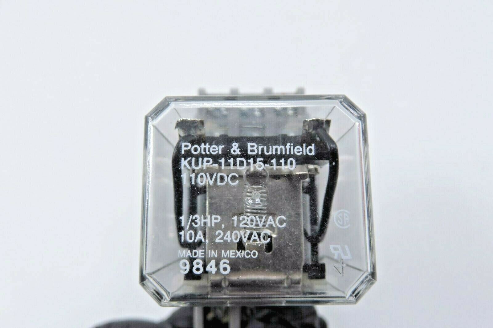 Potter & Brumsfields KUP-11D15-110 Relay w/ Tyco 27E893 Base Socket | eBay
