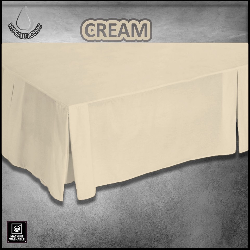 Base Valance Poly Cotton Plain Dyed Luxury Platform Box Pleated Sheet ...