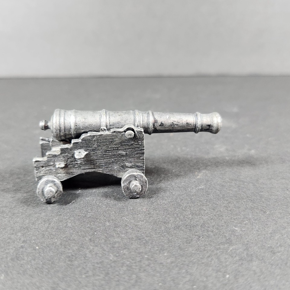 Vtg Pewter Miniature Cannon Figurine Military Combat Civil War Battle 1 ...