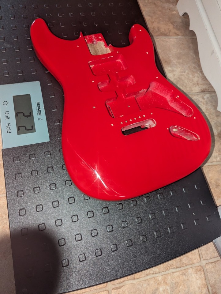 Fiesta Red - Strat style Body - Perfect for DIY Partscasters ETC Stand ...