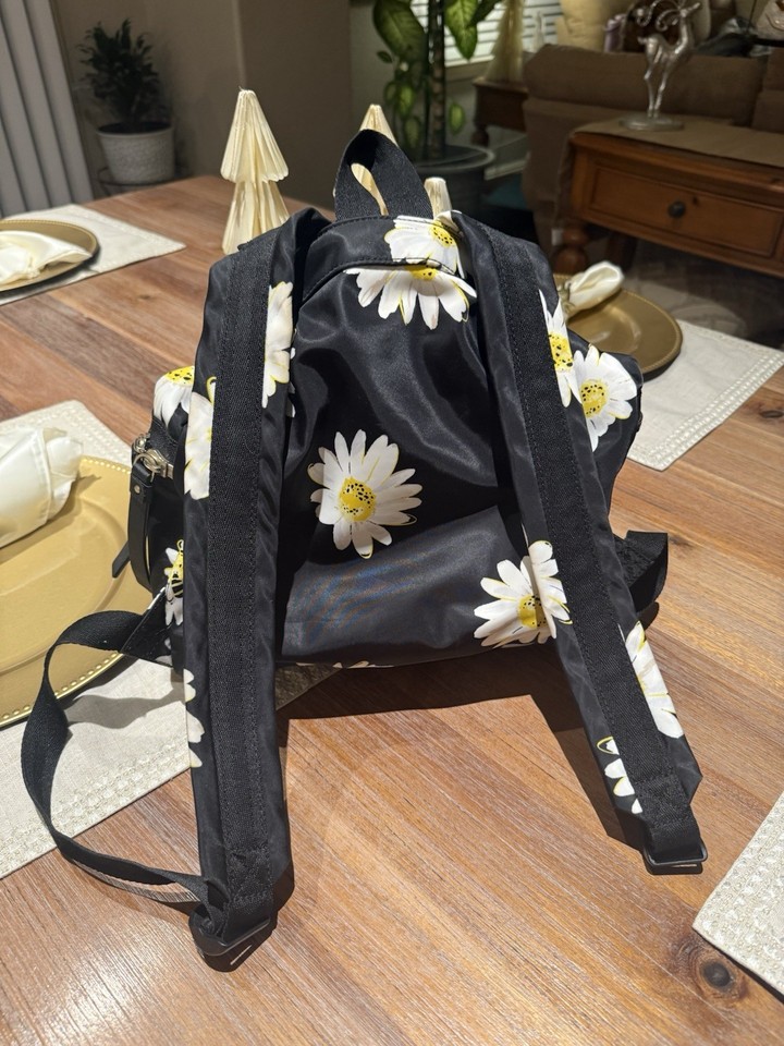 Kate Spade Small Daisy Flower Black Nylon Backpack | eBay