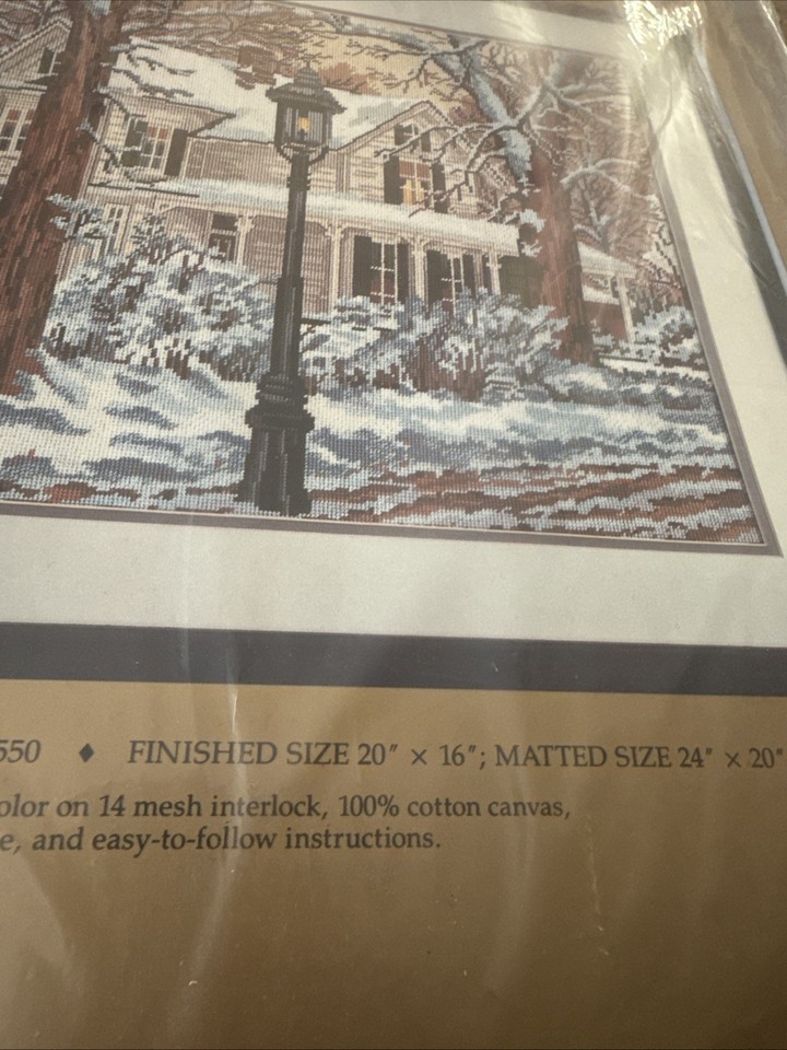 Vtg Candamar Something Special "Winter Scene" Needlepoint Kit # 30550 ...