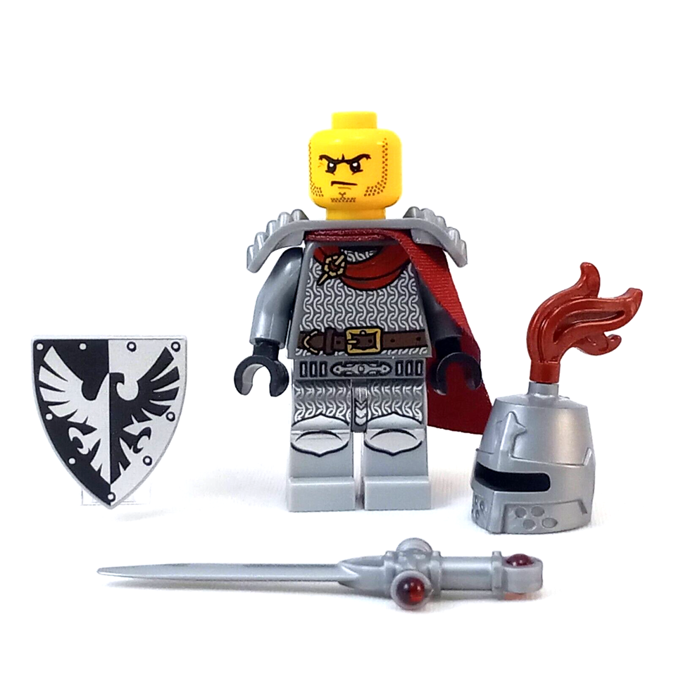 LEGO Castle Red Falcon Knight BAM Minifigure Medieval Shield Black ...