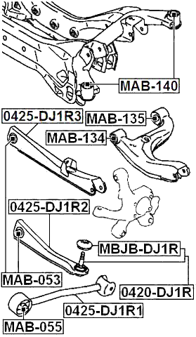 Bushing, Rear Upper Control Arm For Mitsubishi Mn101158, Mn101159 ...