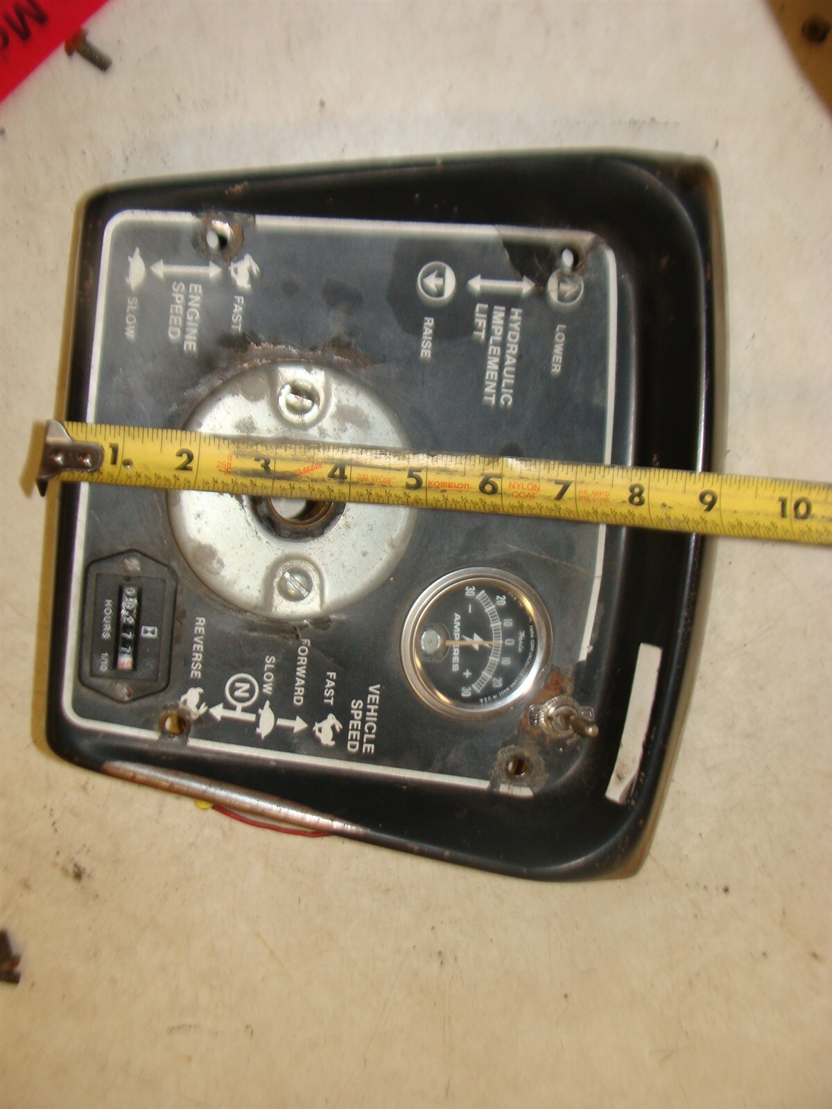 Simplicity Sovereign 7116 Briggs 16hp console dash panel amp gauge hour ...