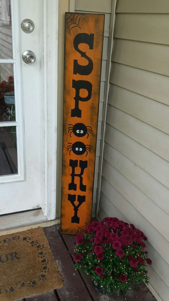 Rustic Wood Porch Sign Trick or Treat Large Primitive Distressed ...