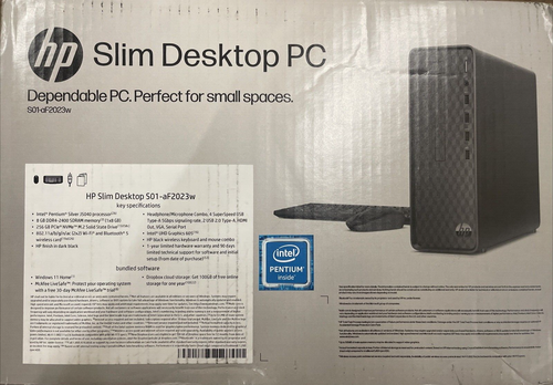 HP Slim Desktop S01 (256GB SSD, Intel Pentium Silver J5040, 2GHz, 8GB ...