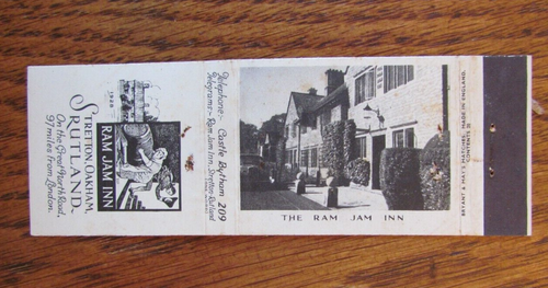 STETTON-RUTLAND, ENGLAND MATCHBOOK COVER: RAM JAM INN LOW PHONE #209 ...