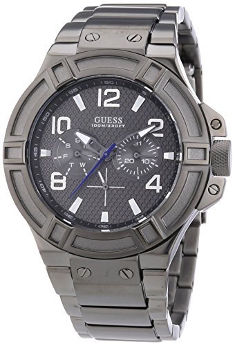 NEW GUESS RIGOR GUNMETAL,GRAY TONE,S/STEEL MULTIFUNCTION BRACELET WATCH ...