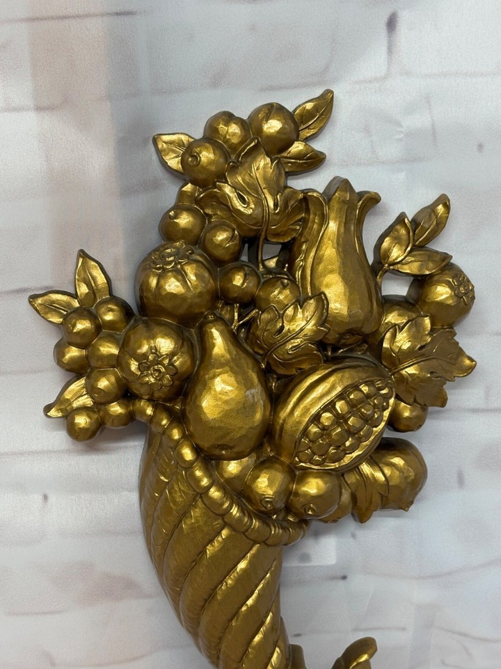 Vintage Pair Syroco Gold Cornucopia Fruits Flowers Wall Décor 1965 Wall ...