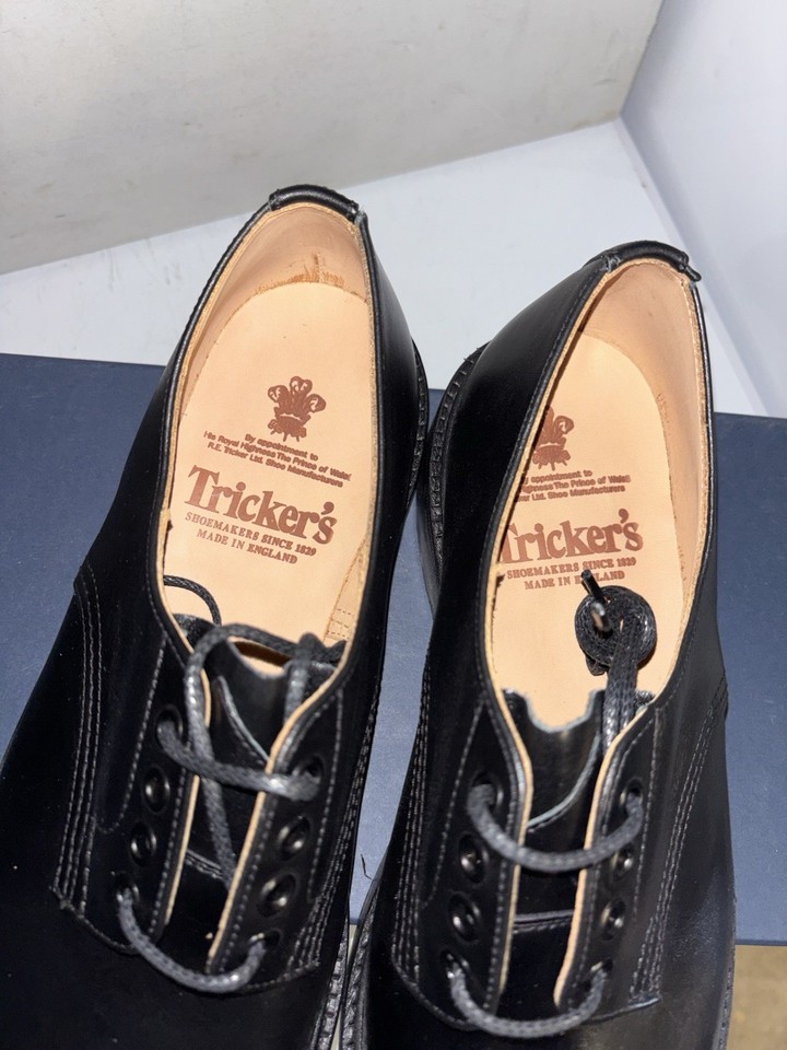 Trickers Daniel Black Leather Derby Tramping Shoes Size 9 New Seconds 492 | eBay UK