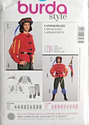 Burda Pattern 7467 Men Costume Landsknecht 16th Century German ...