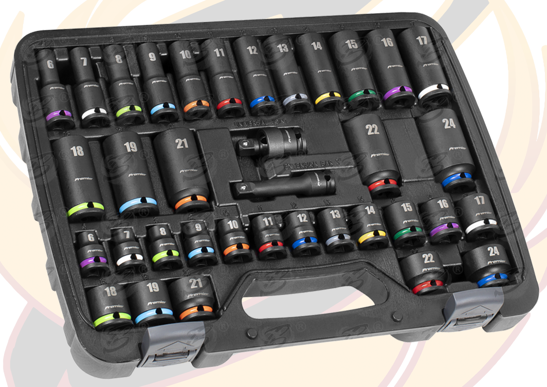 SEALEY DEEP & SHALLOW IMPACT SOCKET Set 3/8"Dr 36pc 6mm-24mm 6pt Hex Sockets Set | eBay UK