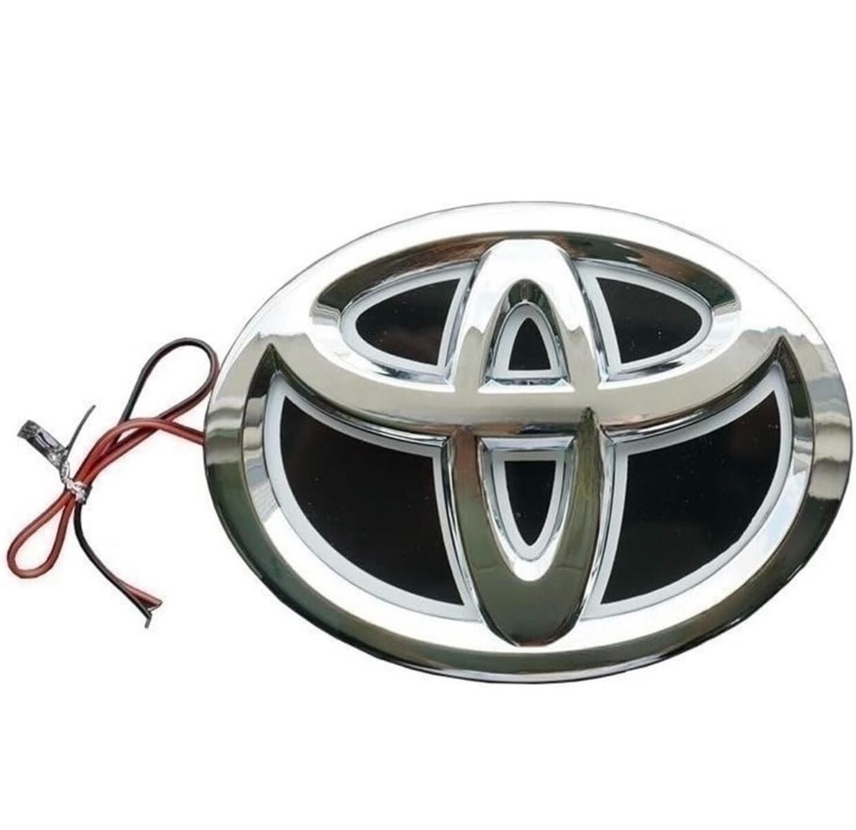 Toyota LED 5D Emblem Logo | 150mm√ó105mm (about 5.90 in√ó4.13 in) | Red ...