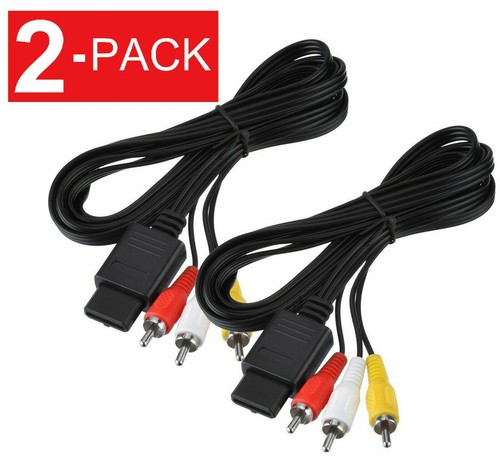 2X N64 SNES Gamecube 6FT RCA AV TV Audio Video Stereo Cable Cord For ...