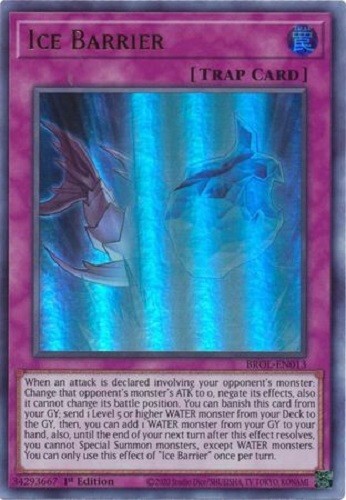 Yugioh - Ice Barrier - 1st Edition - Ultra Rare NM - Free Holographic ...