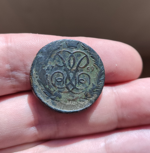 1759 Russian Imperia 1 kopek Elizaveta Petrovna Copper Coin 5f | eBay