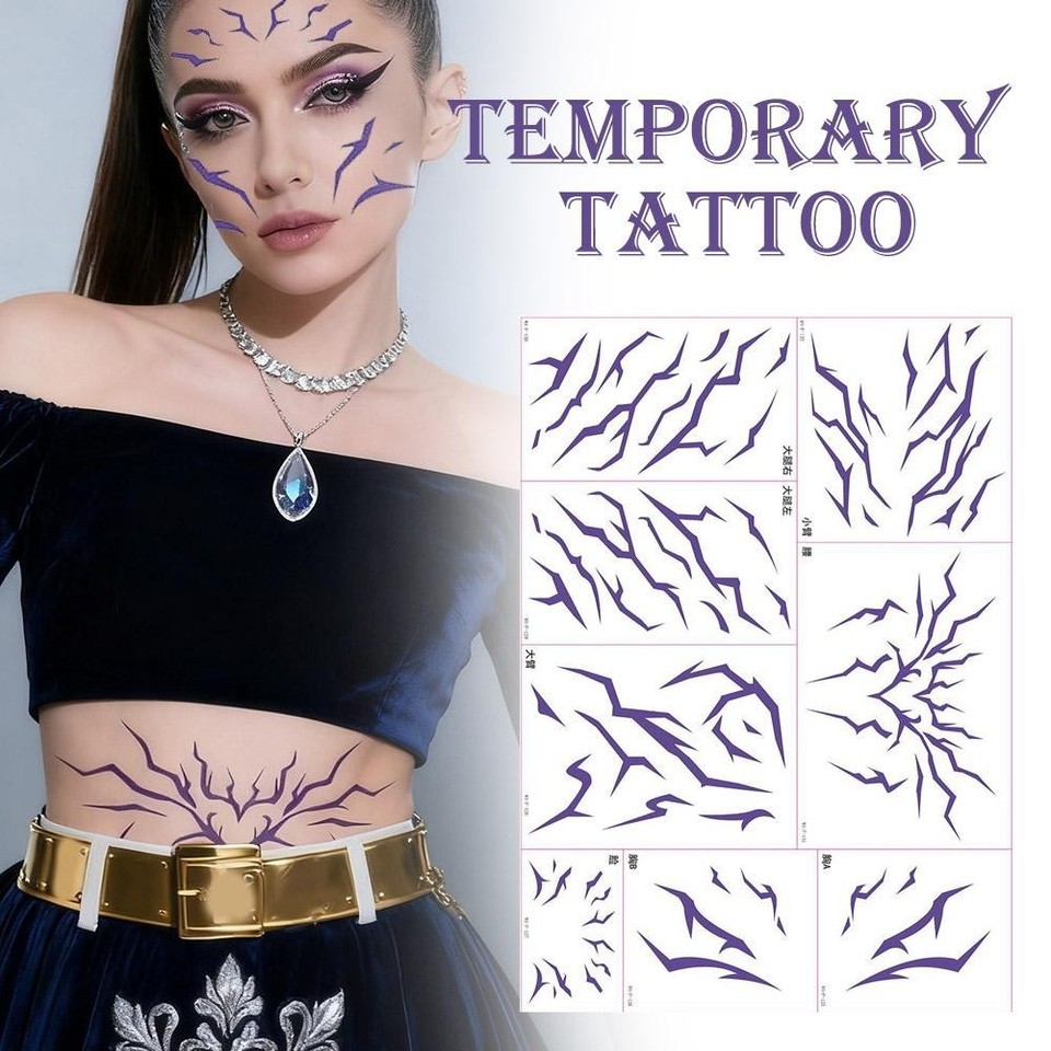 Korean Girl Group Purple Tattoo Sticker Glowing Color Sticker Tattoo ...