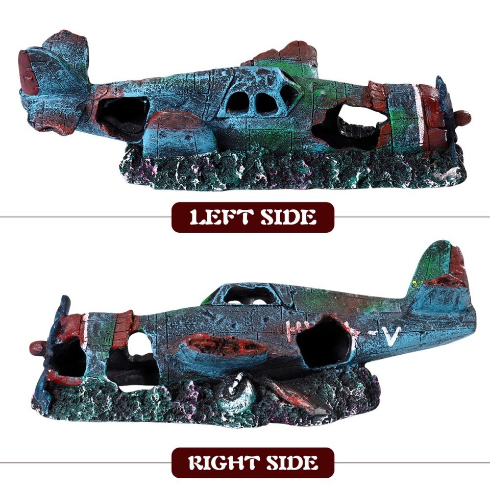Aircraft Wreckage Decoration Fish Tank Plane Airplane Ruins Aquarium ...