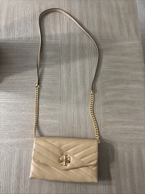 Tory Burch Kira Chevron Chain Wallet In The Color Devon Sand- Used Once ...