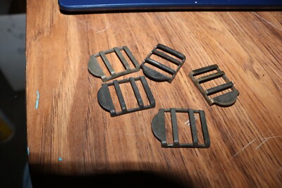 orig WWII field gear brass replacement 1 inch ladder lock buckles lot ...