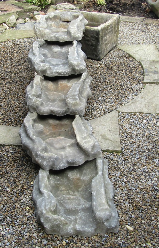 Garden Pond Waterfall Fibreglass section Natural Rock effect 19 Water ...