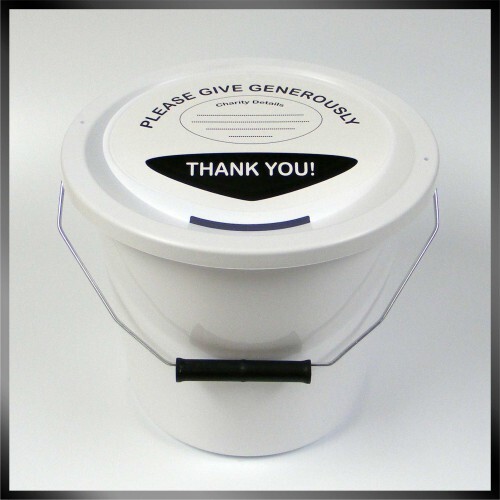 Pack of 5 Charity Money Donation Fundraising Collection Buckets 10 ...