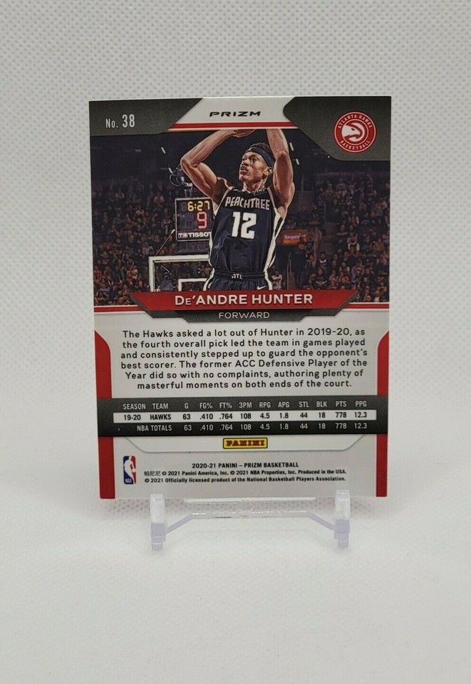 🏀DEANDRE HUNTER 2020 PRIZM PINK CRACKED ICE Atlanta Hawks Basketball ...