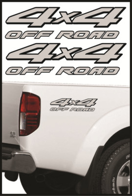 4X4 OFFROAD SILVER / BLACK DECALS FOR NISSAN FRONTIER TRUCKS 2-PACK ...