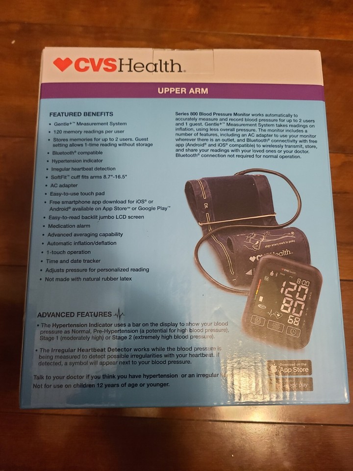 CVS Health Series 800 Upper Arm Blood Pressure Monitor Ext. Size | eBay