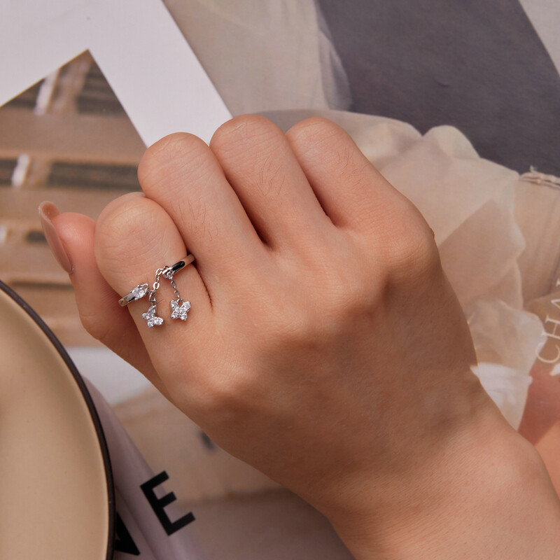 925 Sterling Silver Wedding Engagement Rings Wedding Band Fashion Women ...