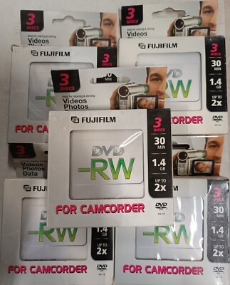 15 FujiFilm DVD-RW Mini (5 Pk Box da 3 Disk) 1.4 GB 30 Min 2X ...