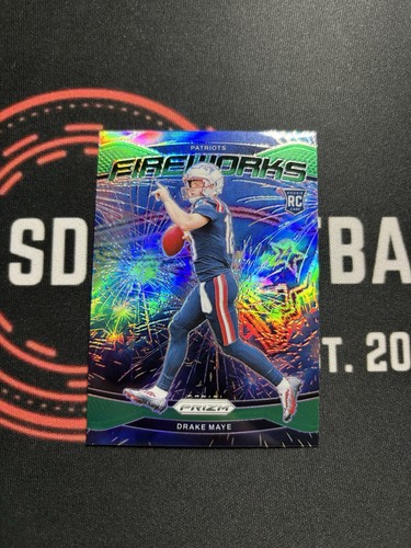 2024 Panini Prizm - Fireworks Drake Maye #22 Green Prizm (RC) | eBay