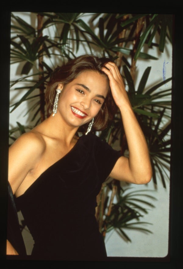 Talisa Soto Beautiful James Bond era black dress Original 35mm ...