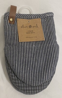 Cotton Valley Home, Olive Oak 2-Pack Mini Oven Mitt W/Leather Strap ...