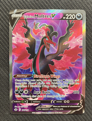 Galarian Moltres V Full Art NM Chilling Reign 176/198 Ultra Rare ...