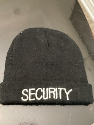 Black Acrylic Security Cap Embroidered Uniform Guard Officer Winter ...