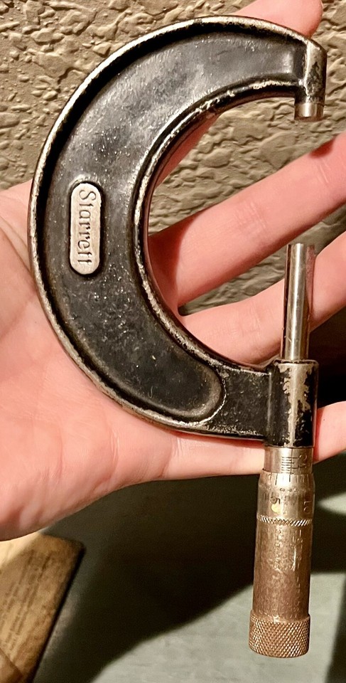 Starrett Micrometer Caliper No 436P w Box Paperwork 1- 2 Inch Wrench ...