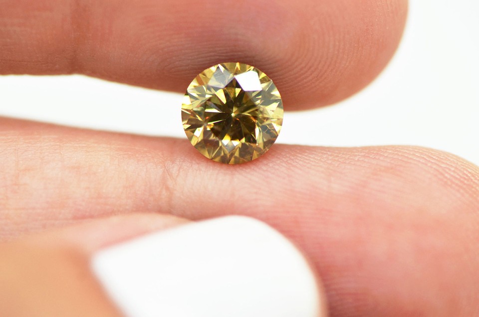 Round Shape Diamond Natural Fancy Cognac Color Loose Enhanced SI1 1.65 ...