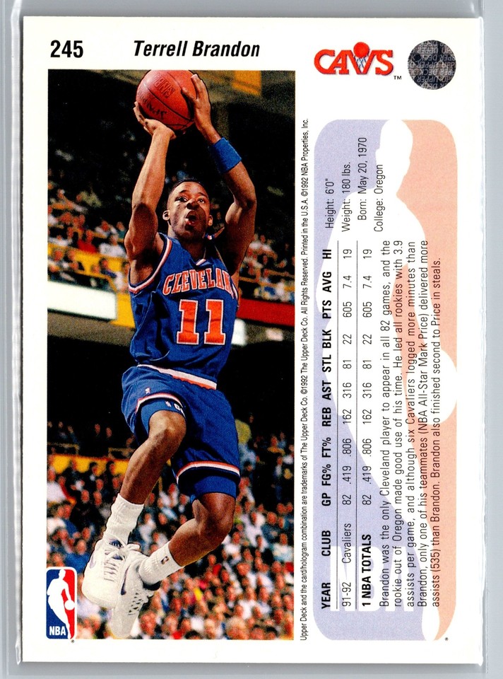 1992-93 Upper Deck #245 Terrell Brandon | eBay