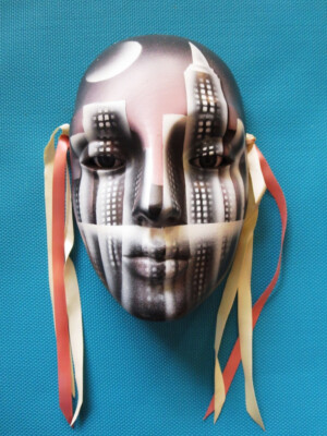 Ceramic Face Wall Mask, Unique Vintage, Hand Painted Wall Decor | eBay