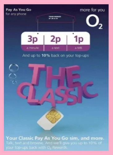 Official O2 Classic Pay As You Go SIM Card – Standard/ Micro/ Nano – UK ...
