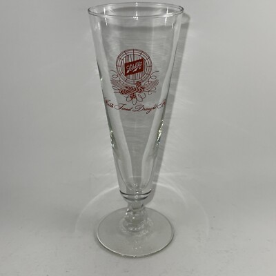 Vintage Schlitz Beer Footed Pilsner Glass World's Finest Draught Beer 8 ...