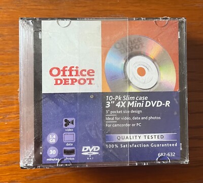10 Pack of Office Depot Mini DVD-R Discs with Cases New Sealed | eBay