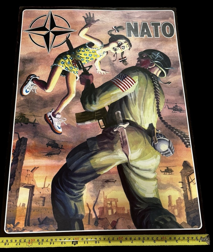 Anti Nato Propaganda Poster Yugoslavia Early 90s Very Rare Communist ...