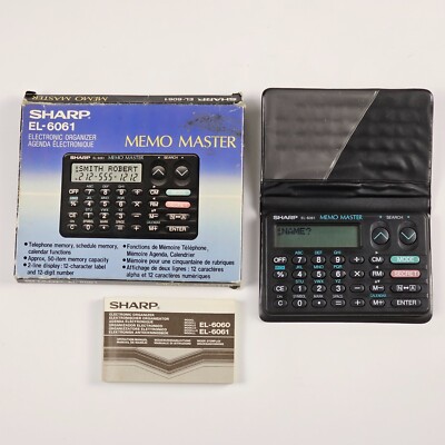 Vintage Sharp El-6061 Memo Master Electronic Organizer Calendar ...