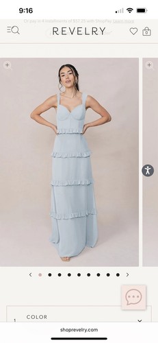 Revelry Sky Blue Sloane Chiffon Dress Size 0P | eBay