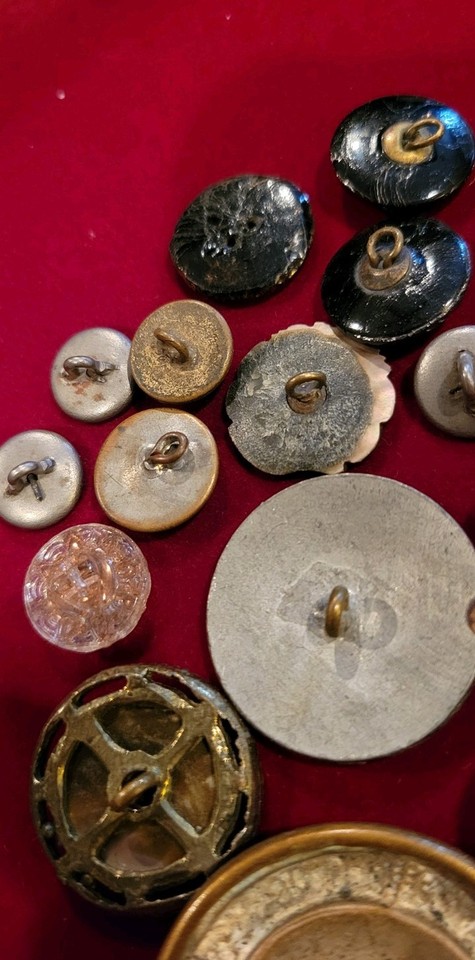 Antique Button Collection In Glass Jewelry Casket, Artistic Button Lot ...