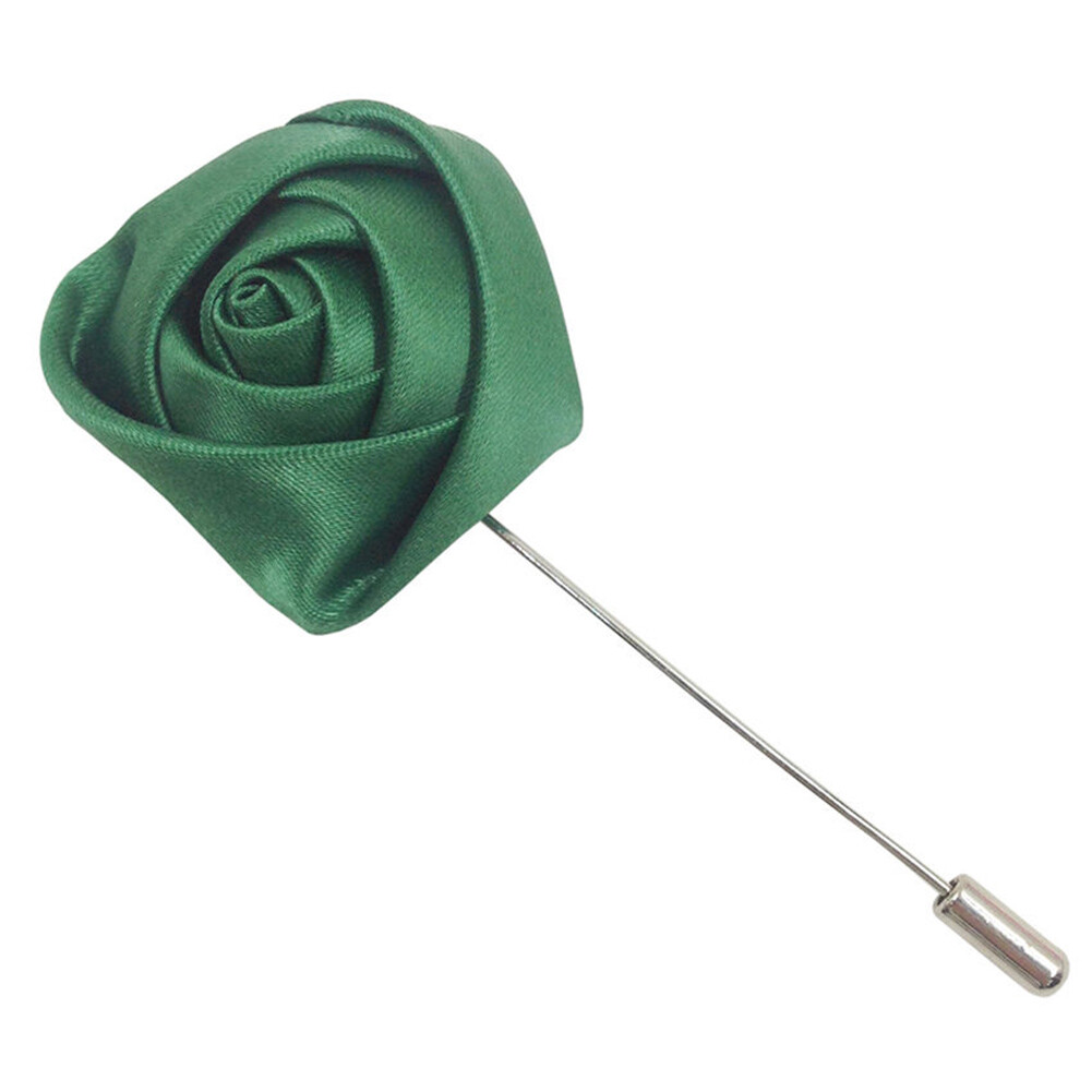 Rose Flower Women Men Cloth Boutonniere Lapel Brooch Pin Suit Tuxedo ...