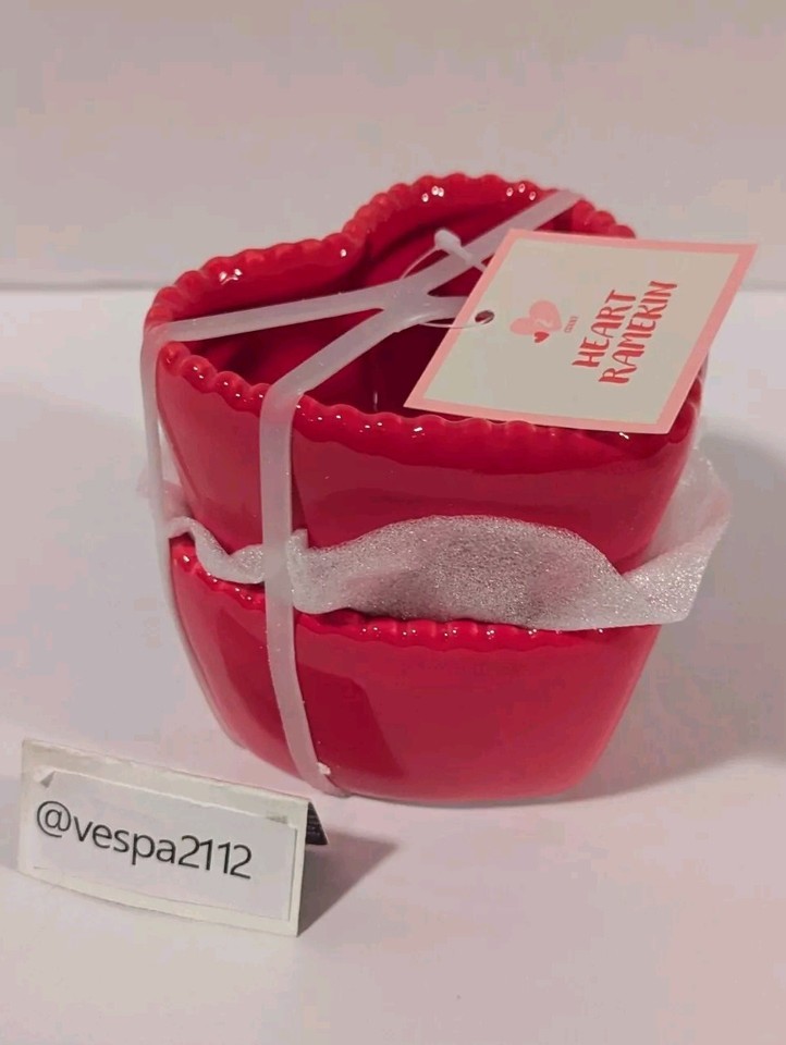 Target Bullseye Playground Valentines Heart Shaped Ramekin Red Ceramic ...